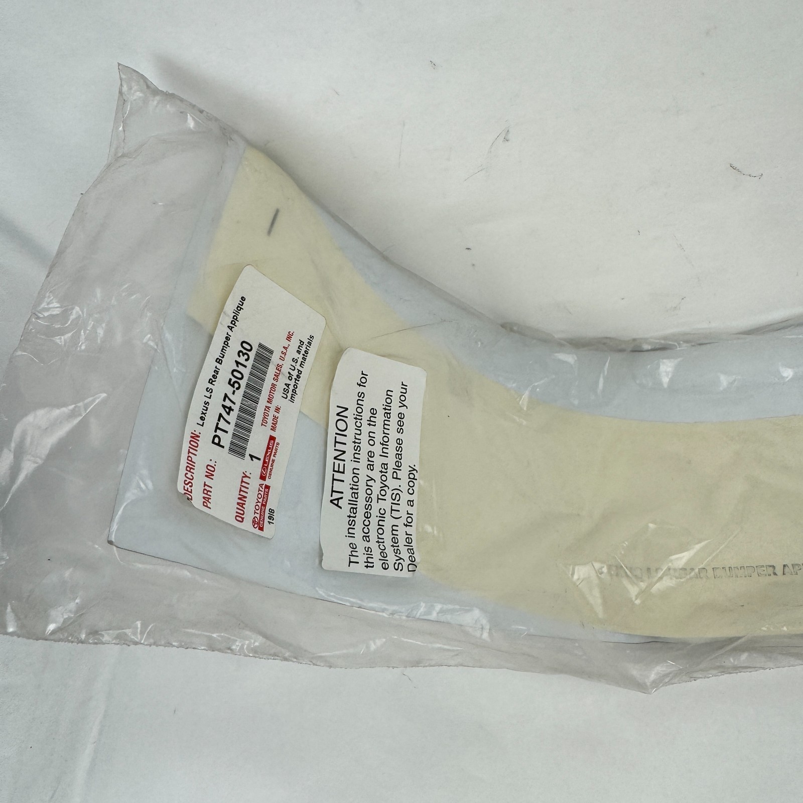 OEM 2013 - 2017 Lexus LS460 Rear Bumper Clear Protector Applique PT747 ...