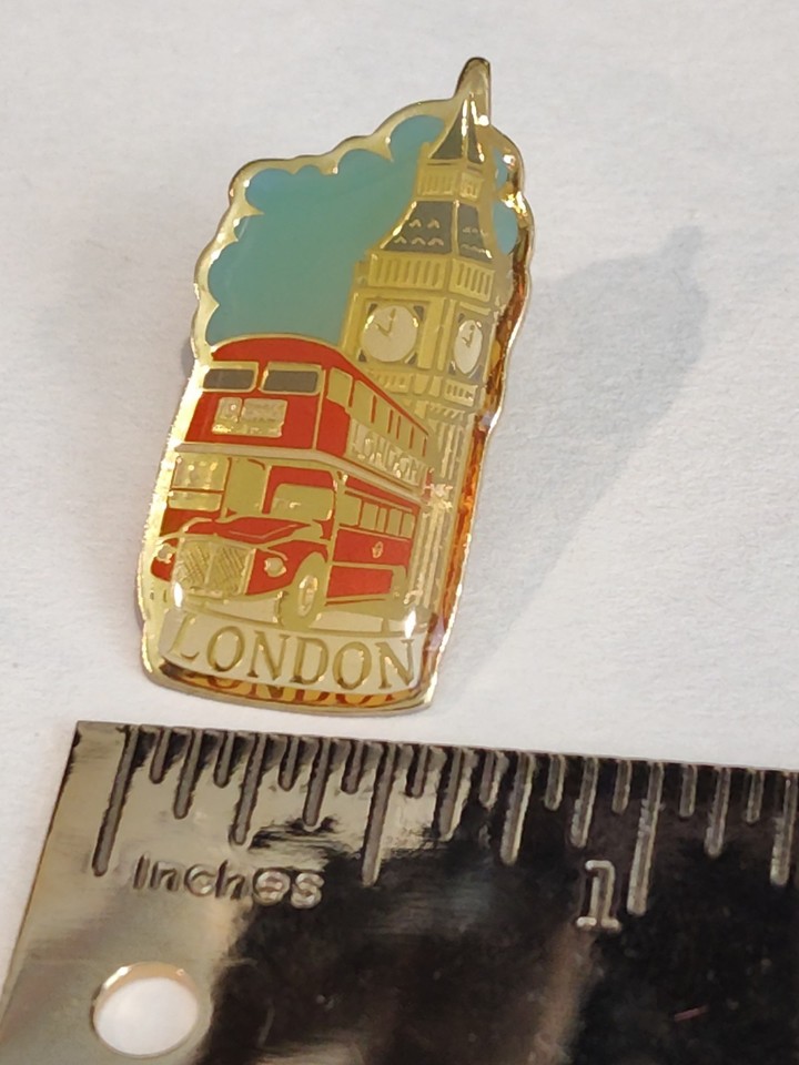 Vintage London Pin Big Ben Double Decker Bus Enamel Tie Tac– UK Travel ...