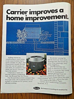 1970 Carrier Air Conditioning Ad Improves a Home Improvement | eBay