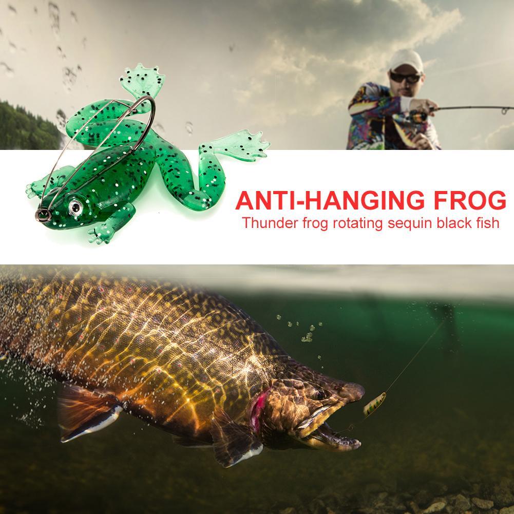 3D Frog Bionic Fishing Lure Thunderfrog Black Fishing Bait (Crystal ...