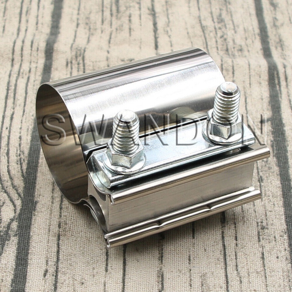 2.25"/55mm Exhaust Pipe connector sleeve with Clamps Joiner tube ...