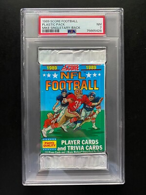 1989 Score Football SEALED Plastic Wax Pack - PSA 7 - Mike Singletary ...