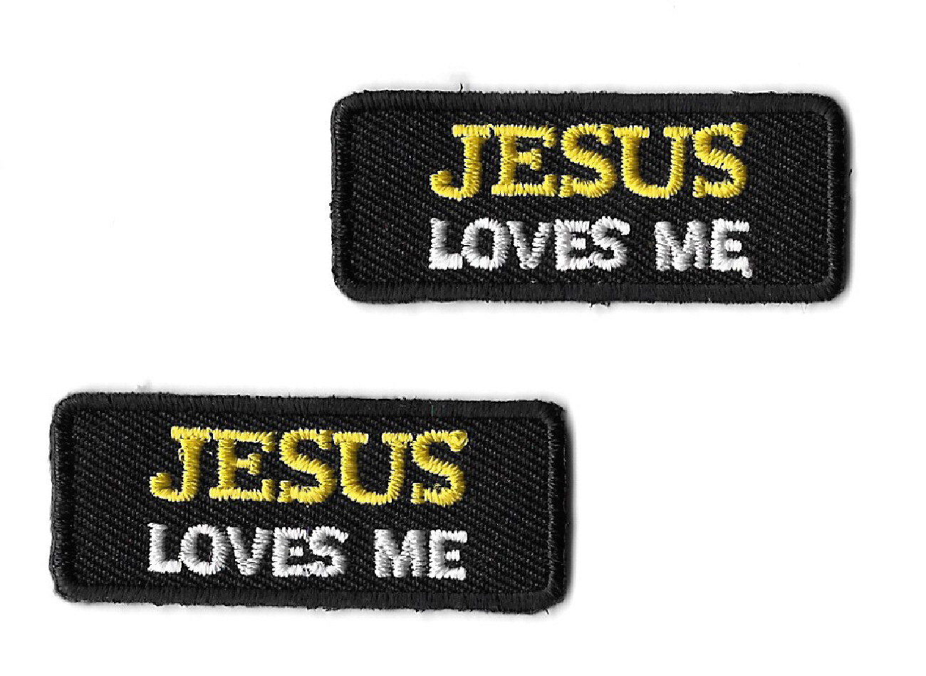 JESUS Loves Me - Christian - Embroidered Iron On Patch - Set Of 2 SMALL ...