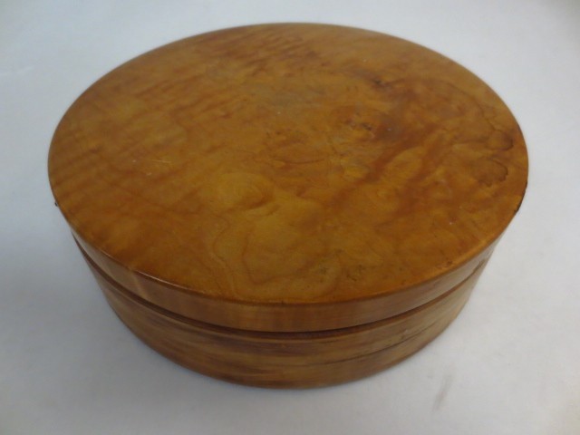 Round Hinged Mirror Box With Art | eBay