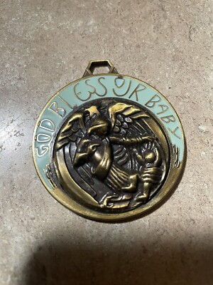 Creed Baby Collection Bronze Crib Medal God Bless Our Baby Engraved ...