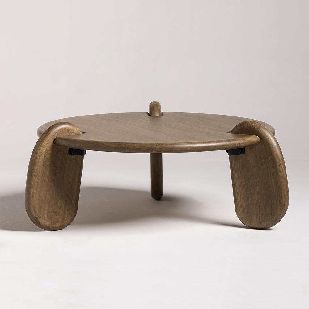 Serenity Coffee Table Lime Round Solid Mango Wood 90cm Diameter Table ...