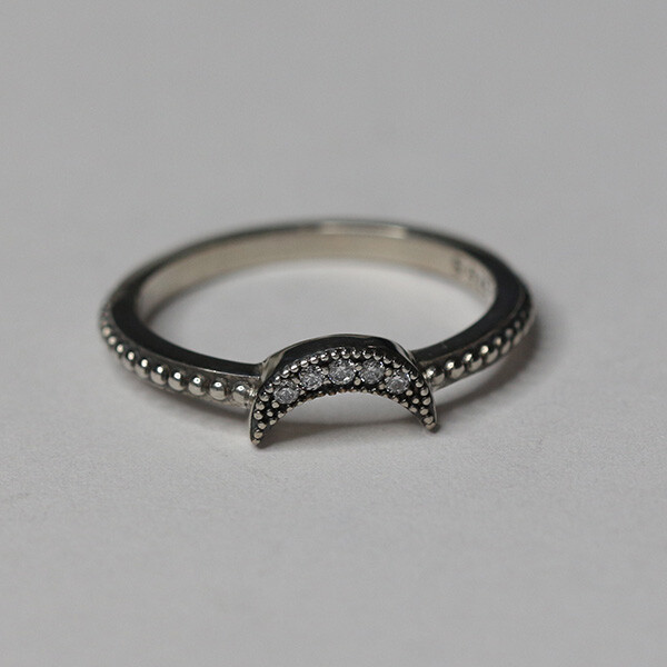 New Authentic Pandora Crescent Moon Ring 199156C01 Multiple SZ W Suede ...