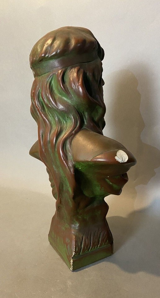 Antique Victorian Style 17.5" Plaster Statue Sculpture Bust of a Maiden ...