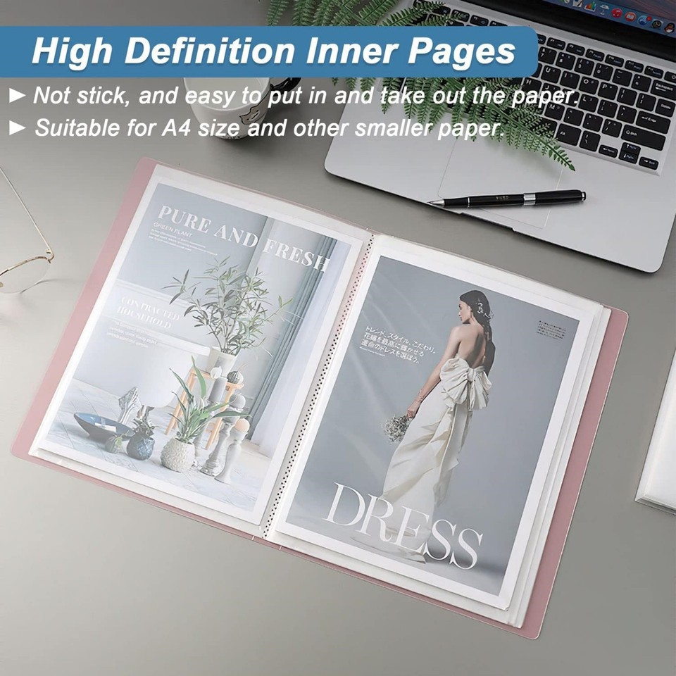 A4 Document Folder Pastel Colour 40/60 Pocket Presentation Display ...