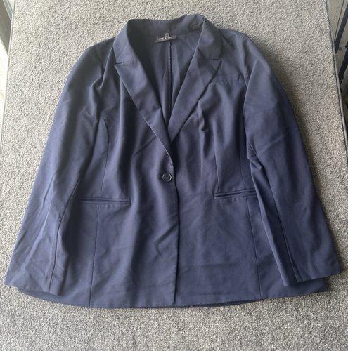 Lane Bryant Navy One button Notched Lapel Front Pockets Blazer Jacket ...