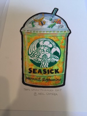 Neil Camera Artist Wacky Packages Original Art New Starbucks Parody ...