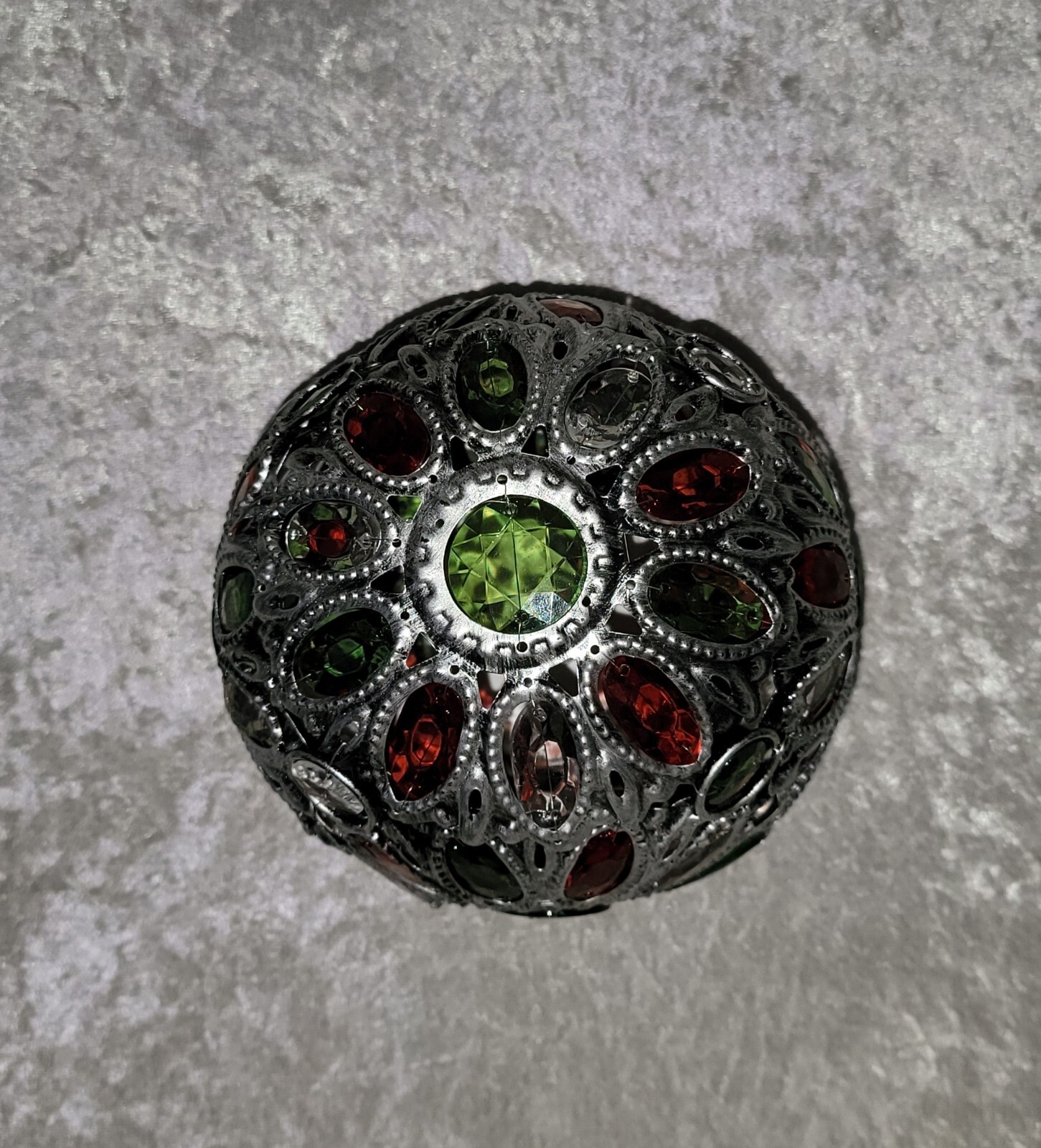 Set 3 Lighted Mosaic Faceted Gem Kaleidoscope Silver Spheres Valerie Parr Hill | eBay