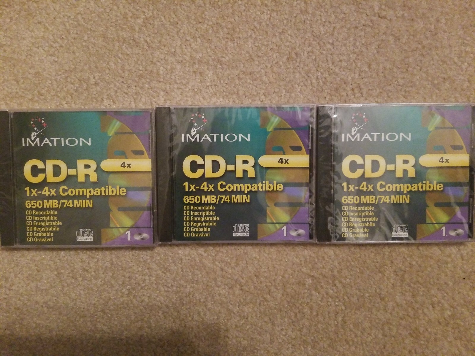 3x IMATION CD-R 1x-4x Compatible 650 MB / 74 MIN Compact Disc ...