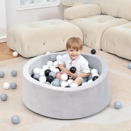 Foam Ball Pit for Baby Toddler Boys & Girls 36x11 with 200 Colored ...