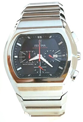 FESTINA 6704 HERREN CHRONO, MODELL DEPOSE, 1/10 Sek. 45MM,DATE, SERVICE ...