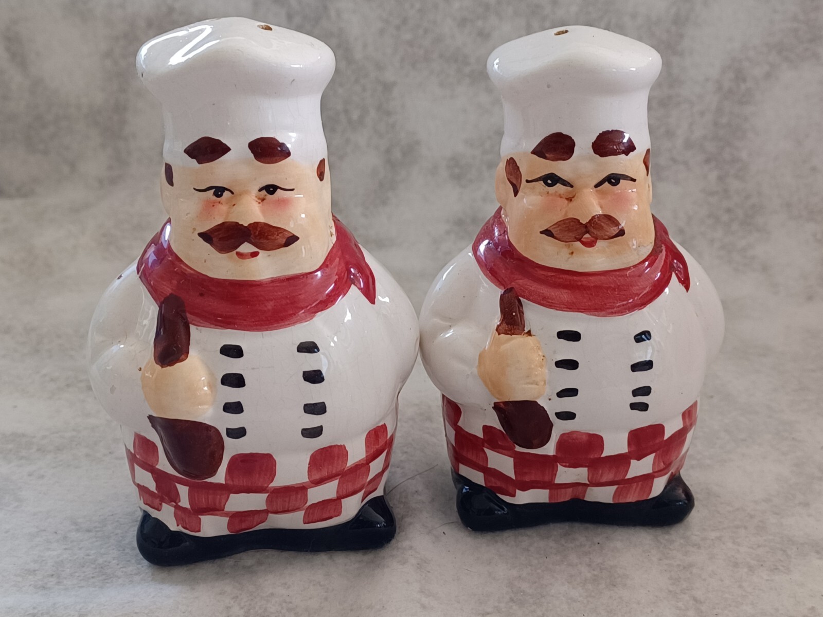 Italian Chef Baker Salt and Pepper Shaker Set 4” Tall pasta food cook ...