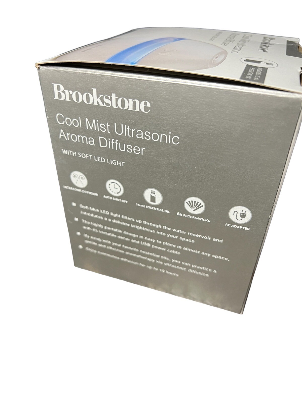 New Brookstone Cool Mist Ultrasonic Aroma Diffuser Inc. 1 Oil Soft LED ...