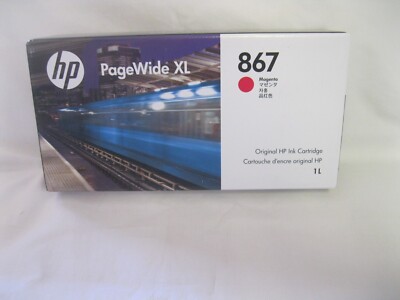 New Sealed GENUINE HP 867 PageWide XL 1L Magenta Ink Cartridge 3ED91A ...