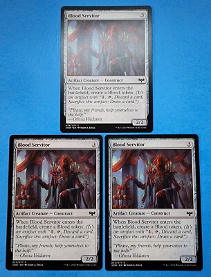 3x Blood Servitor Artifact Creature Construct Crimson Vow Mtg Magic ...