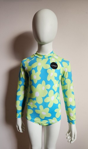 Wavezone Girls Blue Green Floral Print Paddlesuit Bathers Swimsuit Size ...