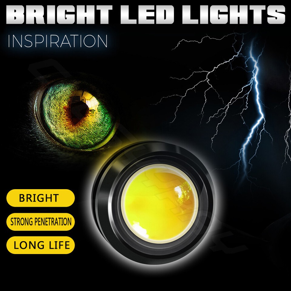 Amber LED Rock Round Button Lights For Truck Eagle Eye Side Marker ...