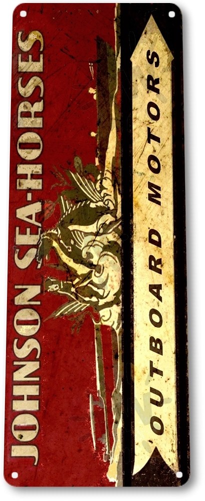 Johnson Sea Horse Outboard Motors Boat Marina Retro Garage Decor Metal ...