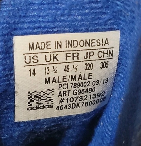 Adidas Samba Tribal Blue Red Gum Colorway - G96480 3/2013 Men’s Size 14 ...