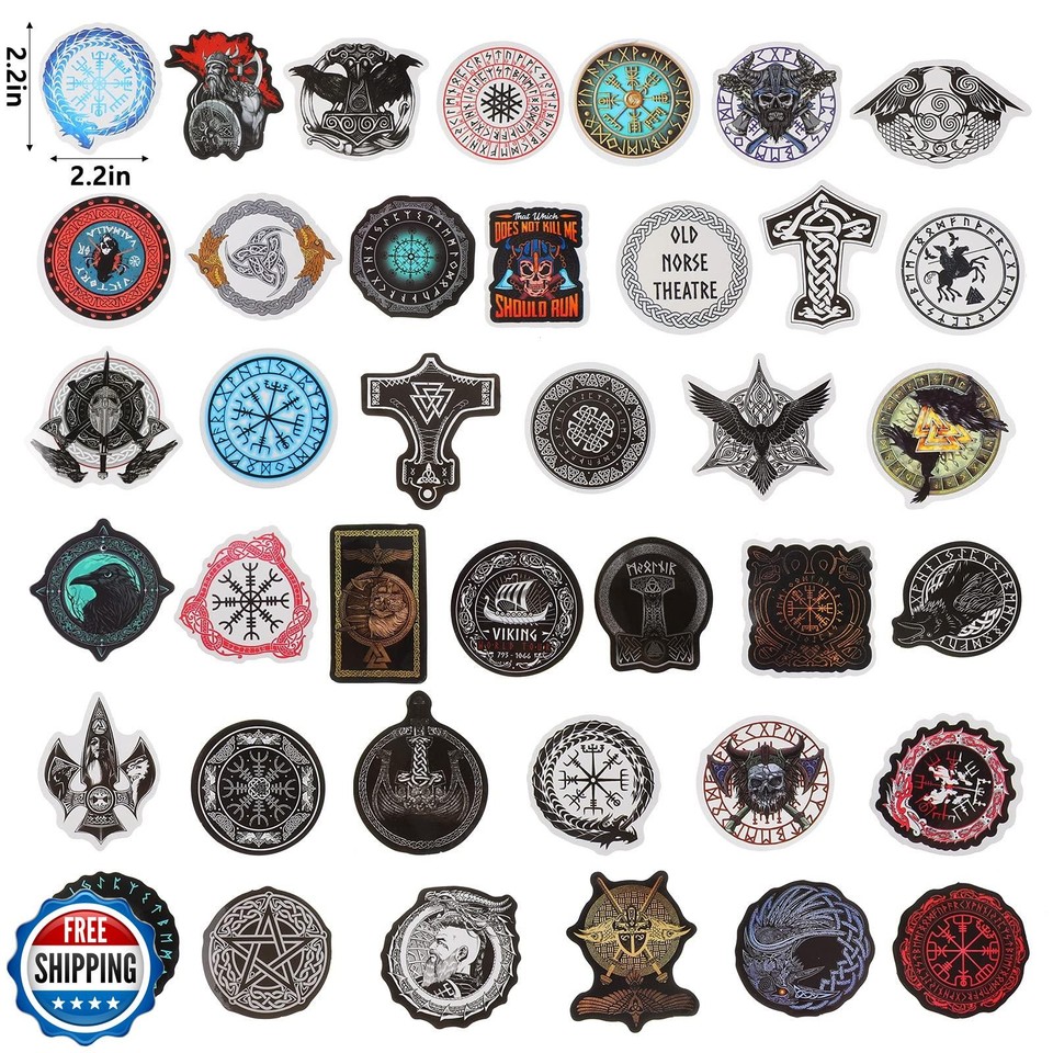 100 Pieces Viking Stickers: Vinyl Aborigine Theme Decals, Waterpr | eBay UK