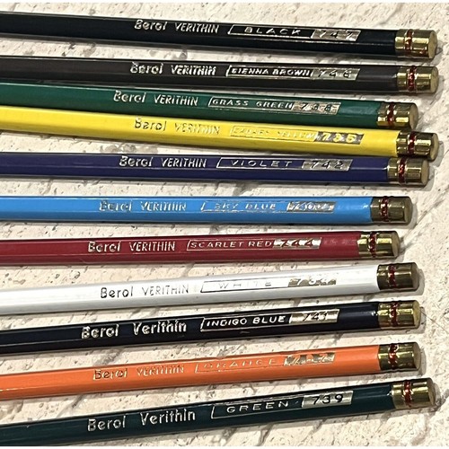 Vintage Berol Verithin Colored Pencils (Multicolored Sharpened / Used ...
