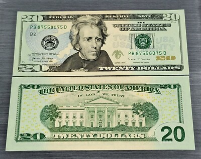 USA $20 Twenty Dollars Bill 2017A Federal Reserve B2 PB New York CRISP ...