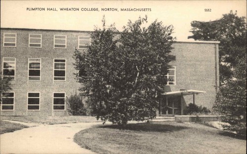 Norton Massachusetts MA Plimpton Hall Wheaton College c1940s Postcard ...