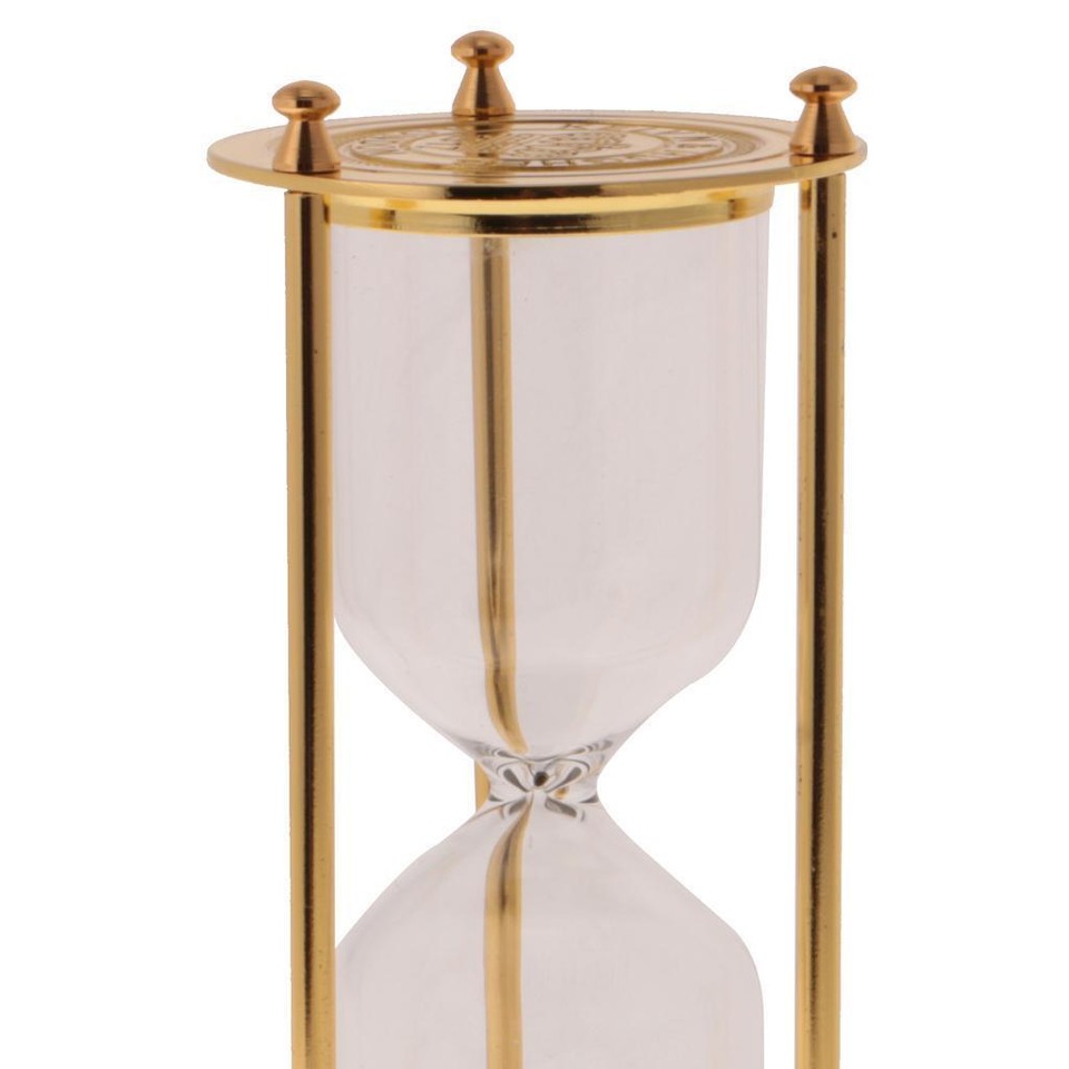 Metal Empty Sand Timer WITHOUT SAND Hourglass Home Office Decor Gold S ...