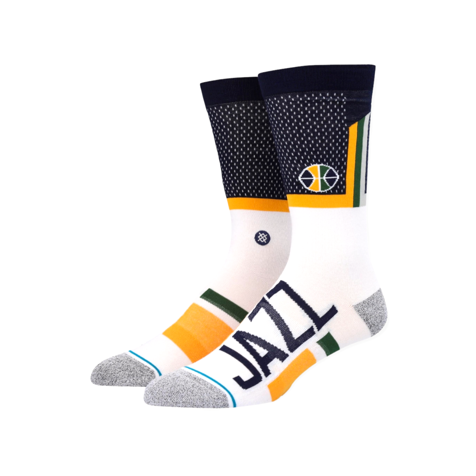 Utah Jazz NBA Stance Men's Casual Crew Socks Navy / Gold Size L (9 - 13 ...