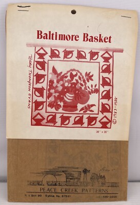 Peace Creek Patterns “Baltimore Basket” Wall Hanging Appliqué Quilt ...