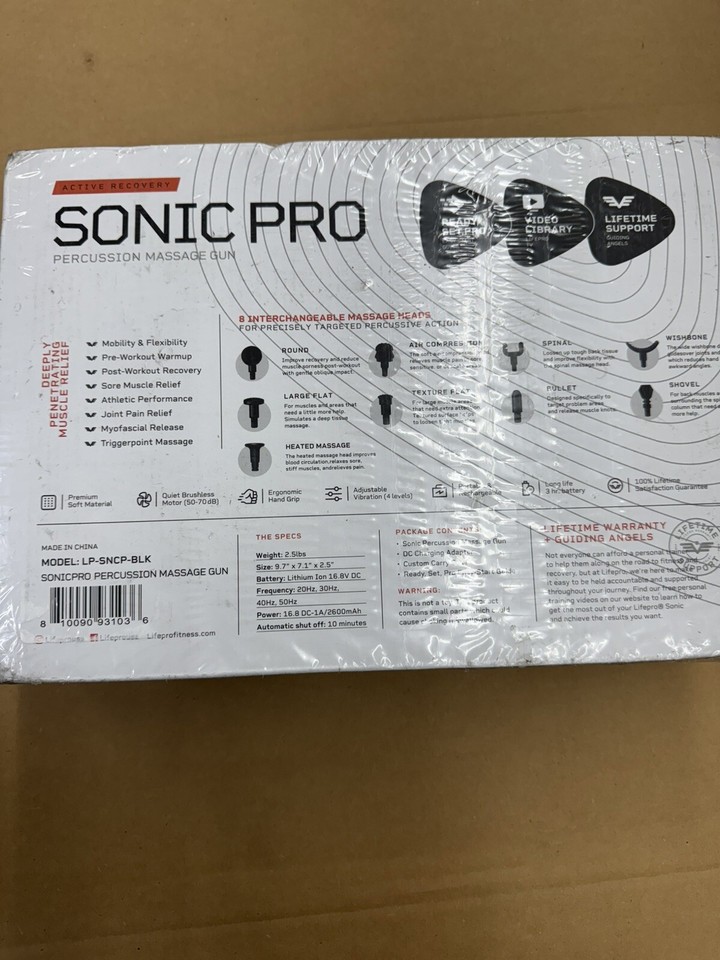 LifePro - Sonic Plus Percussion Massage Gun - Black | eBay