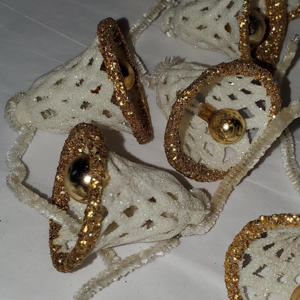 22 Vintage Filigree Sugar Bell Ornaments Mica Glitter, Mercury Glass ...