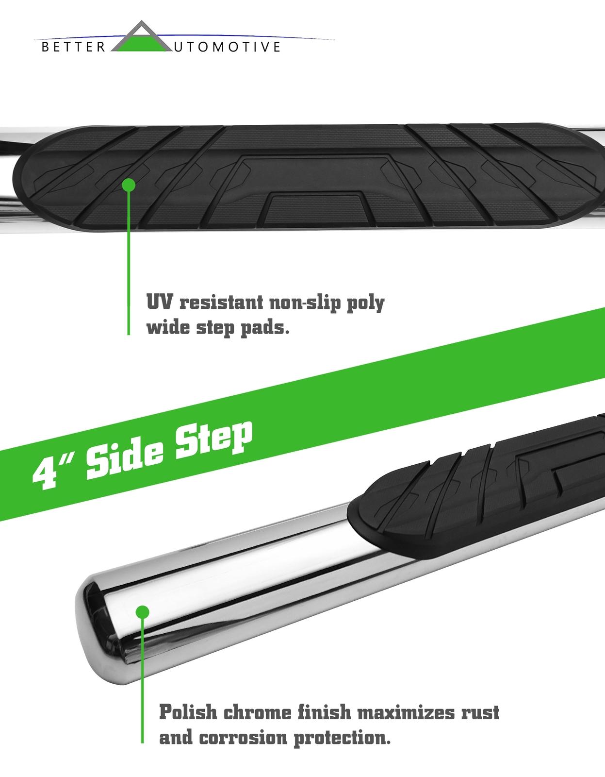 4" S/S Side Step Rails for 2005-2024 Nissan Frontier Crew Cab Truck ...