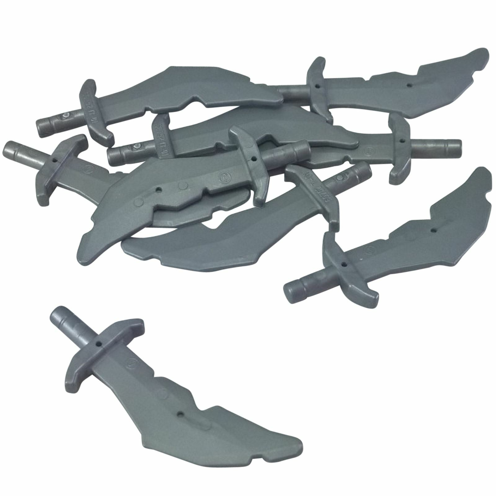 10 LEGO Weapon Sword scimitar with nicks for Minifigure flat silver | eBay