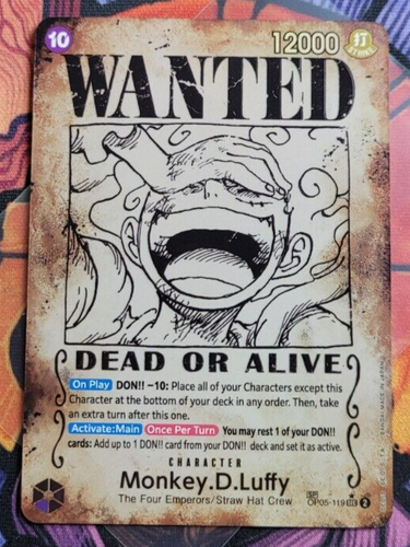 Monkey.D.Luffy OP05-119 OP09 SP Wanted Poster Manga One Piece Card ...