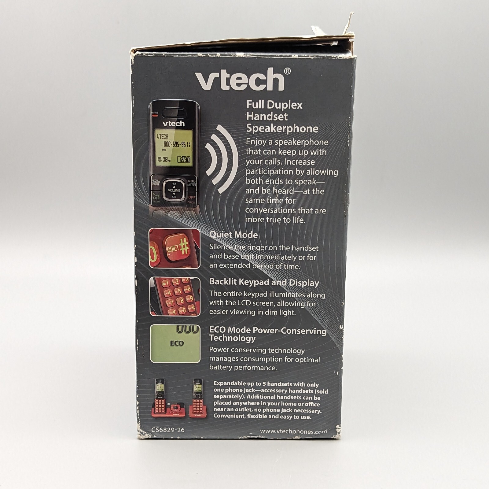 Vtech 2 Handset Cordless Answering System Phone with Caller ID/Call ...