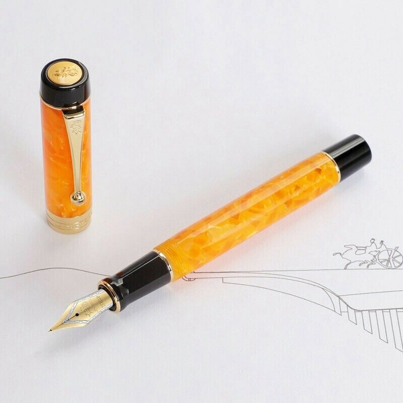 Jinhao 100 Centennial Acrylic Fountain Pen Golden Clip 0.5mm Nib ...