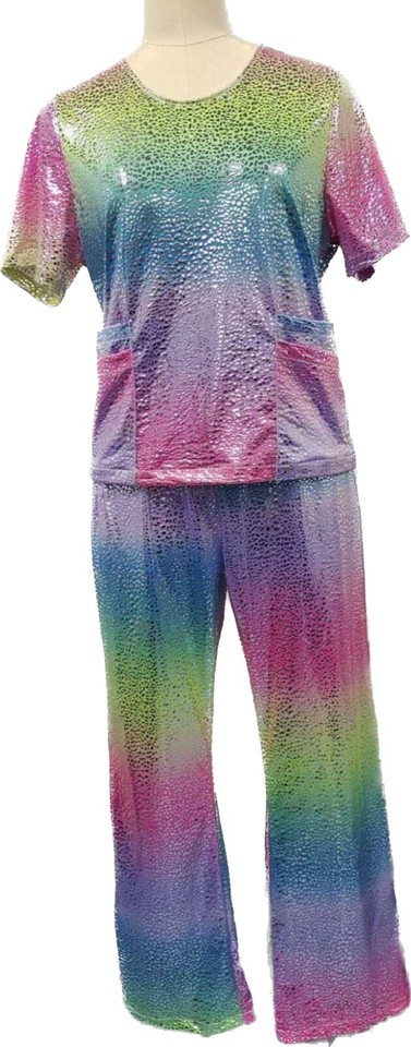 scrub sets women colorful , bright , shiny all in one exclusive nurse ...