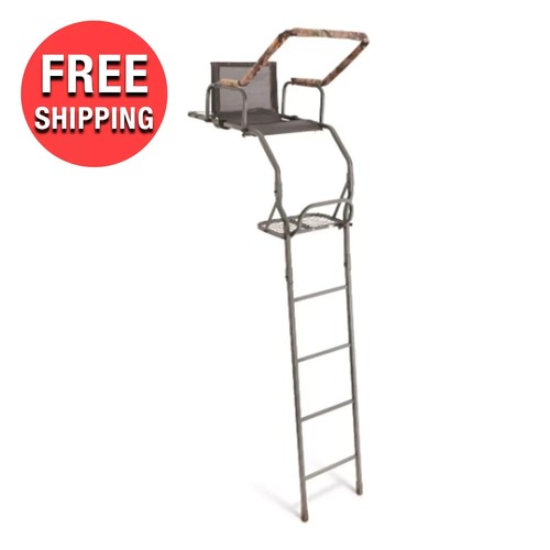 Heavy-Duty Steel Ladder Tree Stand for Deer Hunting Padded Flip-up ...
