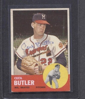1963 Topps #201 Cecil Butler Signed Card (Braves) (Flat Rate Ship) | eBay