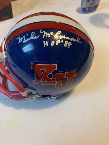 MIKE MCCORMACK KANSAS JAYHAWKS NFL HOF SIGNED MINI HELMET CLEVELAND ...