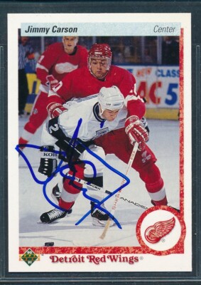 Autographed 1990-91 Upper Deck Set Break #132: JIMMY CARSON Signed On ...