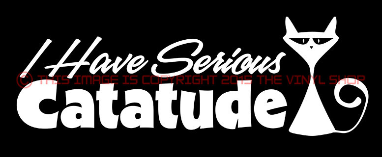 "I Have Serious Catatude" LOVE Cats decal Sticker, Kitten,Cats 9 inches ...
