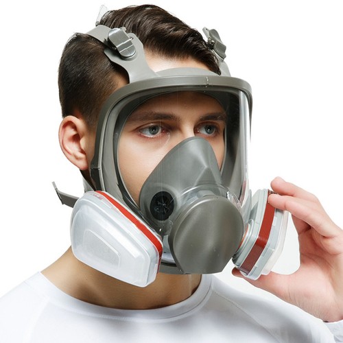 Full Face Respirator Mask Reusable with Filters Painting Spraying Dust ...