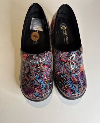 Colorful Easy Works By Easy Street Clogs Lyndee Multicolor Shoes W 8W ...