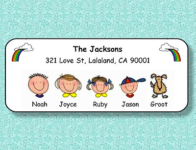 FAMILY FACES PERSONALIZED ADDRESS LABELS | eBay